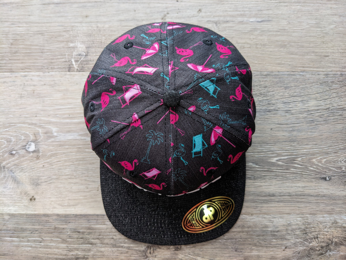 Snapback: Flamingo 3D Puff logo (Black) – VH07V