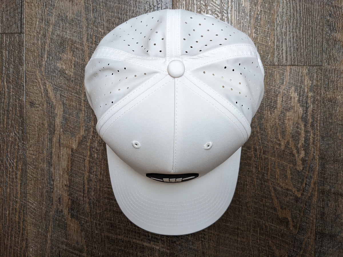 Snapback: Curved Bill, Pinched Front, Laser Perforated Performance Tru ...