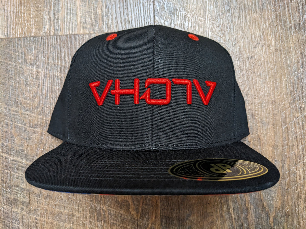 Snapback: Custom Black/Red/White/Blue Hawaiian Flag Bill 3D Puff logo ...