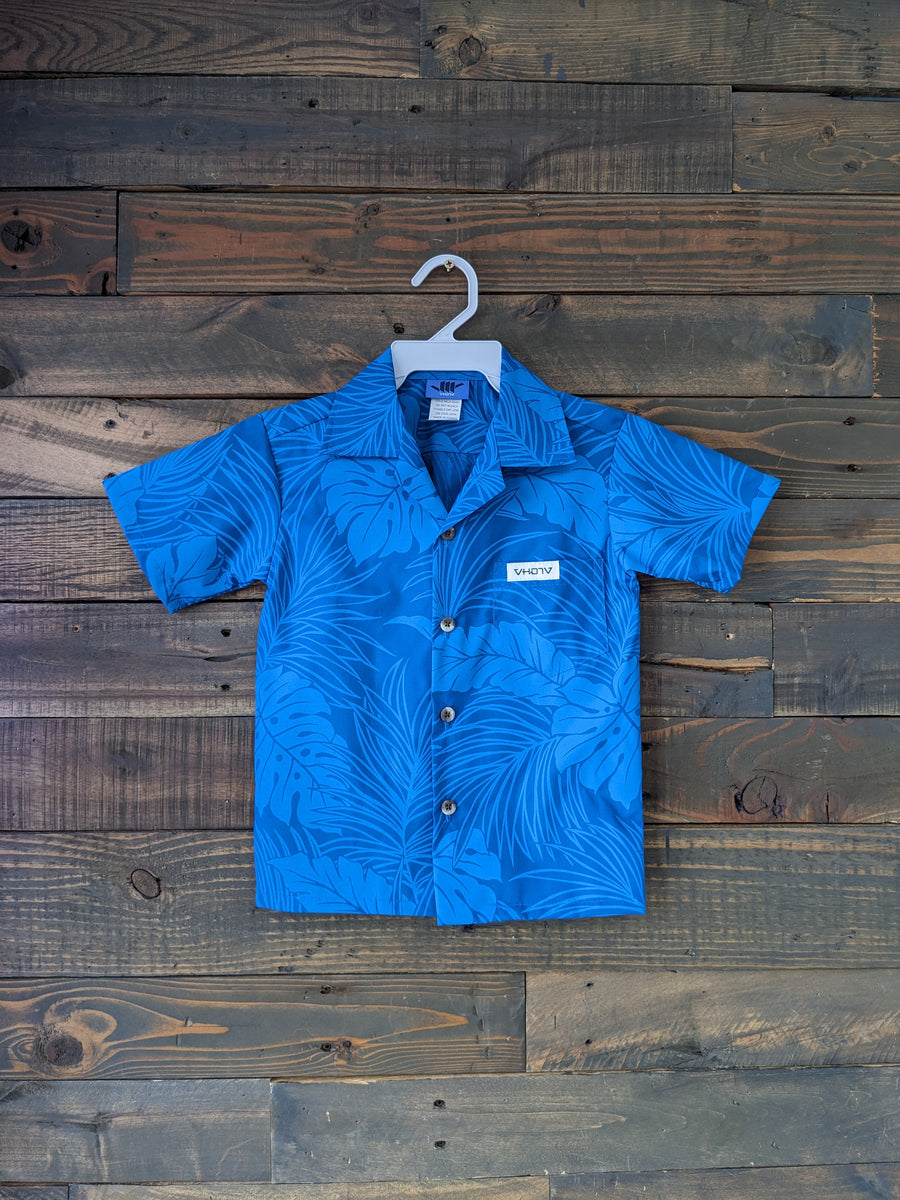 All Royal Blue Floral Keiki (Children's) Aloha Shirt – VH07V
