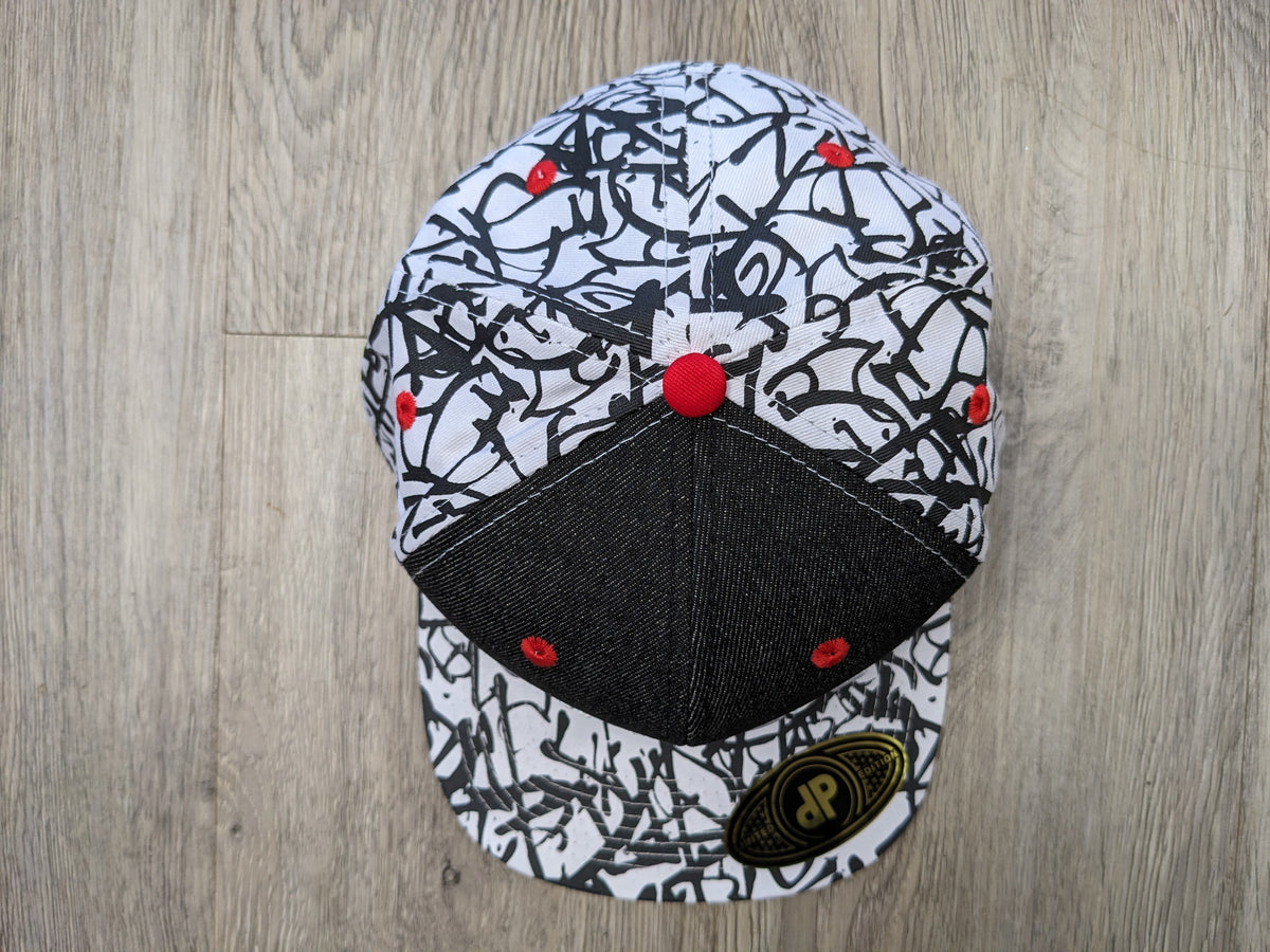 Snapback: 2-Tone Black Denim/Splatter Jordan 3D Puff logo – VH07V