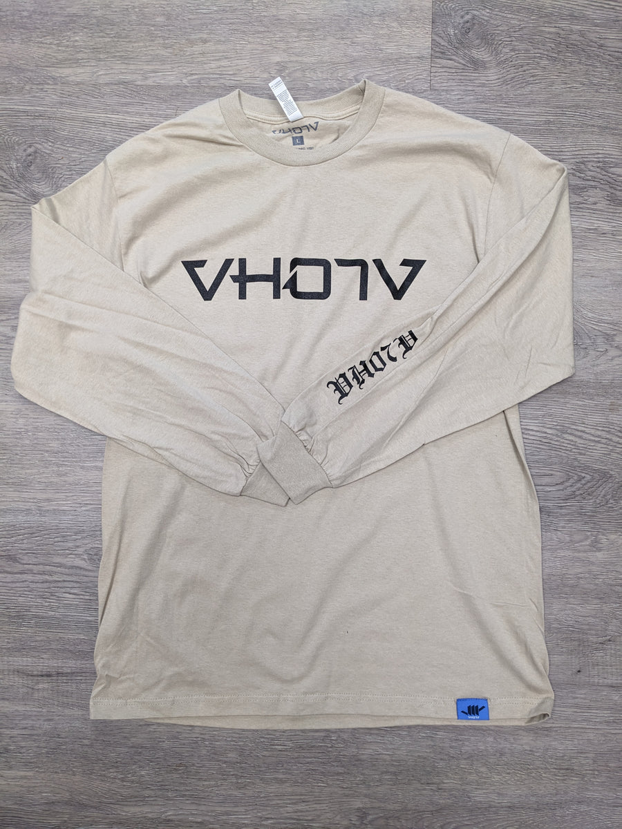Adult Logo Long Sleeve Tee (Sand/Black) – VH07V