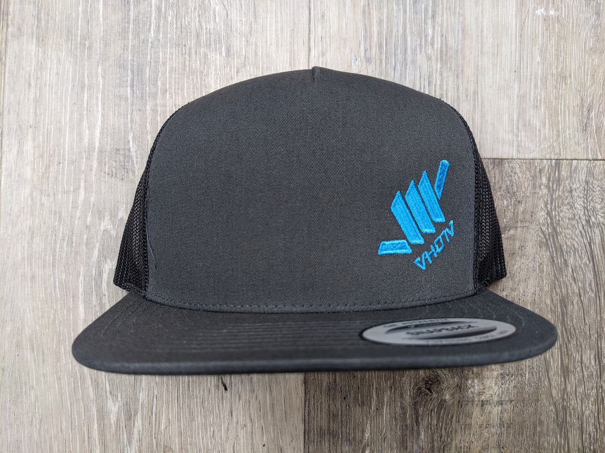 Snapback: Diagonal Mini Shaka (Charcoal Trucker/Electric Blue thread ...