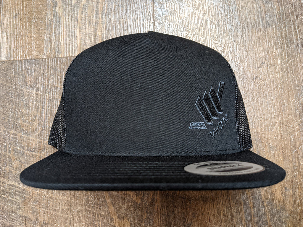 Snapback: Diagonal Mini Shaka (Black Trucker/Black thread) – VH07V