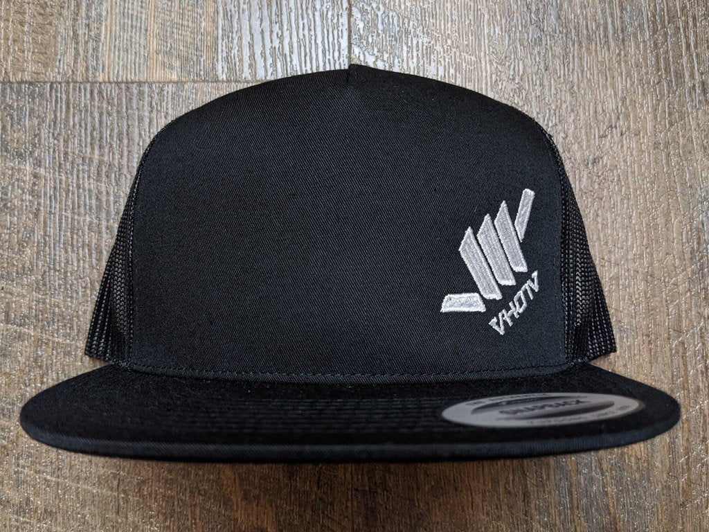 Snapback: Diagonal Mini Shaka (Black Trucker/White thread) – VH07V