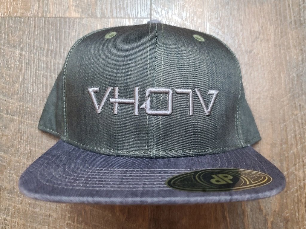 Snapback: Olive/Gray/Gray 3D Puff logo – VH07V