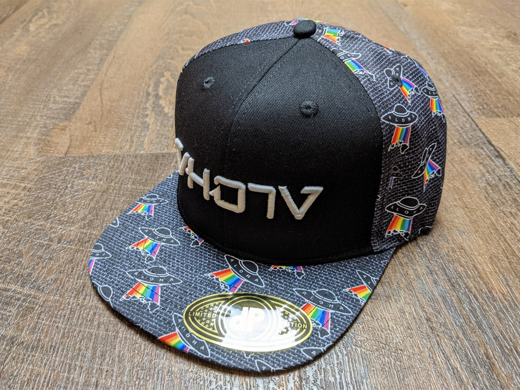 Snapback: Black Aloha UFO/Glow in the Dark 3D Puff logo – VH07V