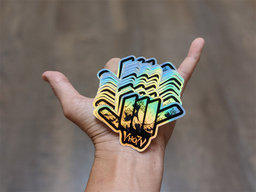 Holographic (Hokusai) Shaka Logo Sticker – VH07V