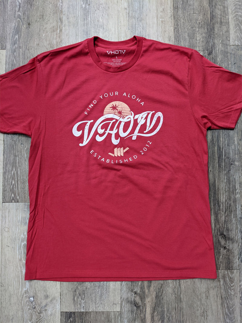 Fine Crew "Sunset" Tee (Crimson) – VH07V
